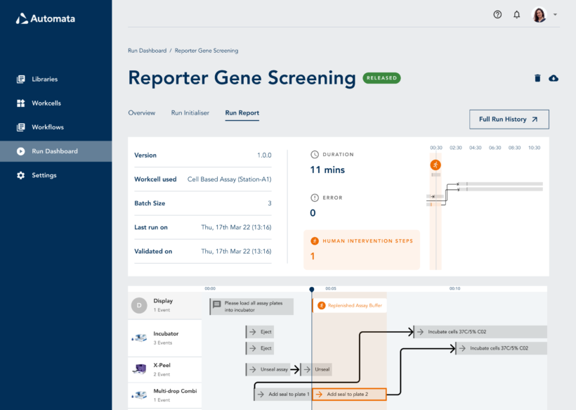 Laboratory Automation UX / UI Design - Automata - Lighthouse London